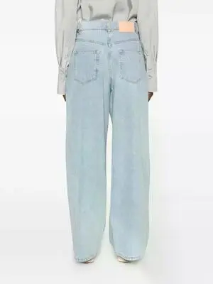 SYSTEM Pleated Wide Leg Jeans