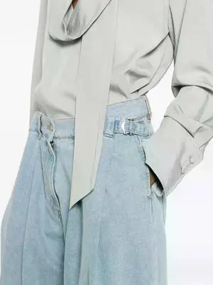 SYSTEM Pleated Wide Leg Jeans