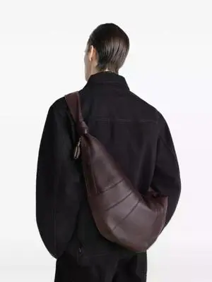 LEMAIRE Large Croissant Bag In Grained Leather - Brown