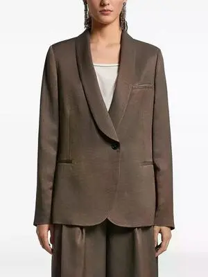 Peserico Twill Single-breasted Blazer - Brown