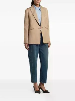 Peserico Twill Double-breasted Blazer - Neutrals
