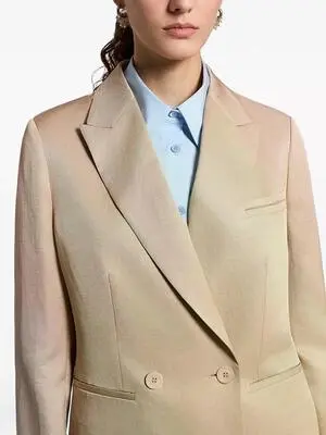 Peserico Twill Double-breasted Blazer - Neutrals