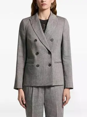 Peserico Double-breasted Blazer - Grey