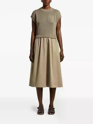 Peserico Cotton Midi Dress - Green