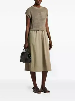Peserico Cotton Midi Dress - Green