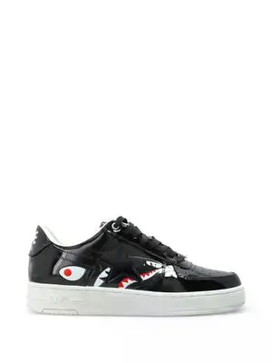 A BATHING APE Shark Star Leather Sneakers