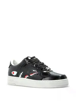 A BATHING APE Shark Star Leather Sneakers