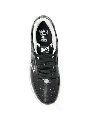 A BATHING APE Shark Star Leather Sneakers