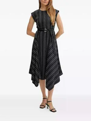 Dkny Striped Belted Dress
