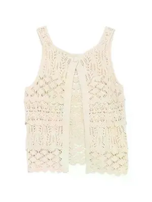 SEMICOUTURE Openwork Sleeveless Top