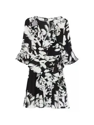 CATALINA D'ANGLADE Floral Ruffled Dress - Black