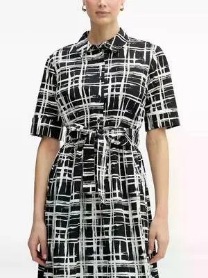 Dkny Checked Belted Shirt Dress