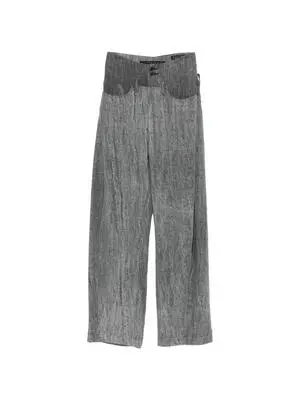 YEHUAFAN Belt-loop Pocket Trousers - Grey