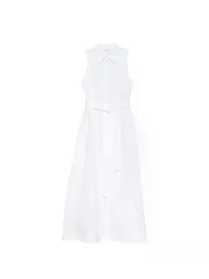 P.a.r.o.s.h Pointelle Cotton Maxi Dress - White
