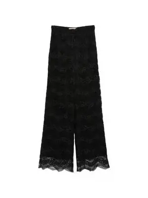 TWINSET Lace Wide Leg Trousers - Black