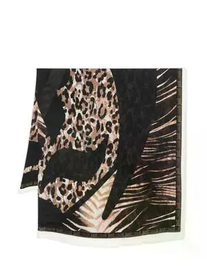 Just Cavalli Animal Print Scarf - Black