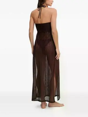 Melissa Odabash Harriet Ring-detail Halterneck Maxi Dress - Brown