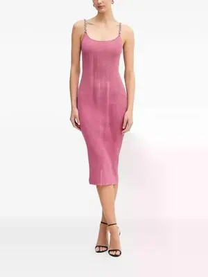 Michael Kors Chai- Strap Ribbed Midi Dress - Pink