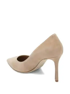 JIMMY CHOO Romy 85mm Suede Pumps - Neutrals