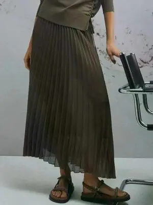 Marella Plissé Pleated Midi Skirt