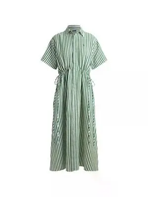 Polo Ralph Lauren Striped Drawstring Maxi Dress - Green