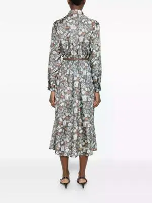 Max Mara Printed Collared Midi Dress