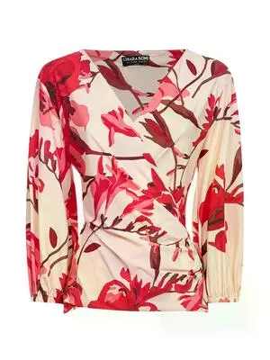 Chiara Boni La Petite Robe Floral Print V-neck Blouse - Neutrals