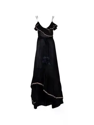 Pho Firenze Ruffled-trim Dress - Black