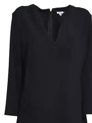 Aspesi V-neck Mini Dress With Long Sleeves And Zip Fastening - Black