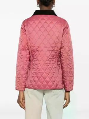 Barbour Quilted Jacket With Corduroy Collar - Pink