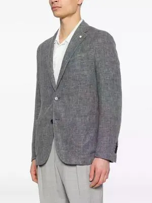 LUIGI BIANCHI Button Pin Blazer - Blue