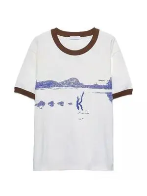 Prada Printed Cotton T-shirt - White