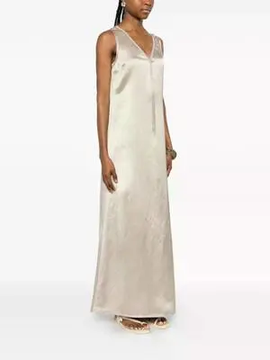 PANICALE Embellished V-neck Midi Dress