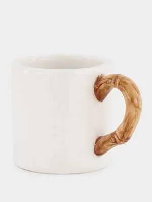 LES-OTTOMANS Bamboo Ceramic Coffee Cup And Saucer