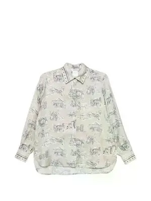 Max Mara Patterned Buttoned Shirt - Neutrals