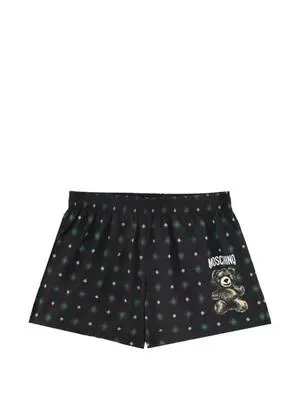 Moschino Teddy Patterned Swim Shorts - Black