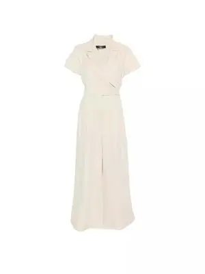 Max Mara Wrap Culotte Jumpsuit - Neutrals