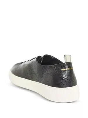 Officine Creative Grained Leather Lace-up Sneakers - Black