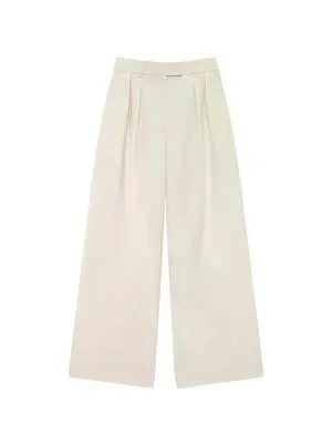 ANINE BING Lou Pleated Trousers - Neutrals