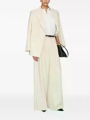 ANINE BING Lou Pleated Trousers - Neutrals