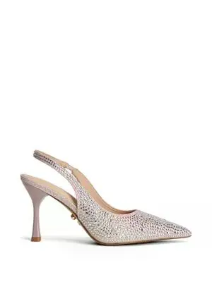 TWENTY FOURHAITCH Rhinestone Slingback Pumps - Silver