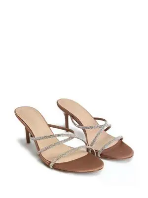 TWENTY FOURHAITCH Crystal-embellished Slip-on Sandals - Brown