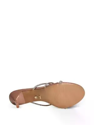TWENTY FOURHAITCH Crystal-embellished Slip-on Sandals - Brown