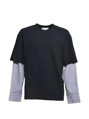 JIL SANDER Striped Layered T-shirt - Blue