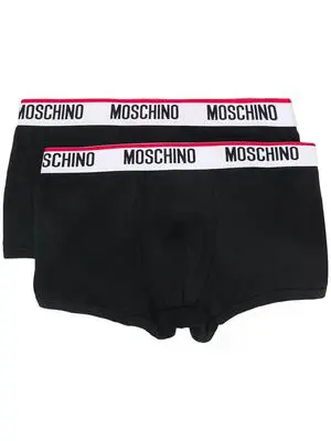 Moschino Waistband Logo Boxers Bi-pack - Black