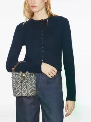 Tory Burch Mini Monogram Bucket Bag - Grey