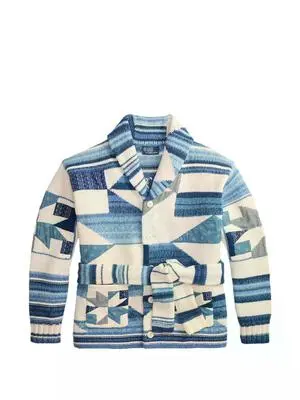 Polo Ralph Lauren Patchwork Shawl Cardigan - Blue