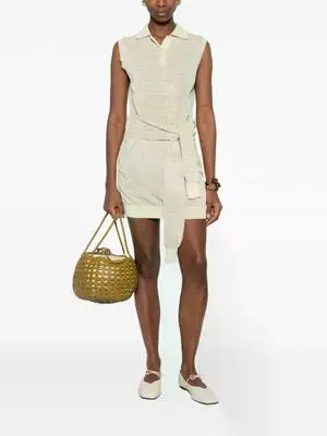 Nanushka Nila Striped Knitted Polo Dress