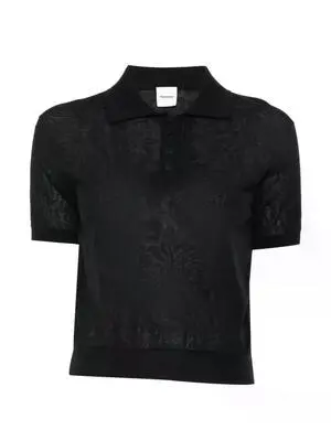 Nanushka Ceneca Fine-knitted Polo Shirt - Black