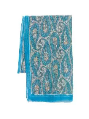 Etro Paisley Scarf - Blue